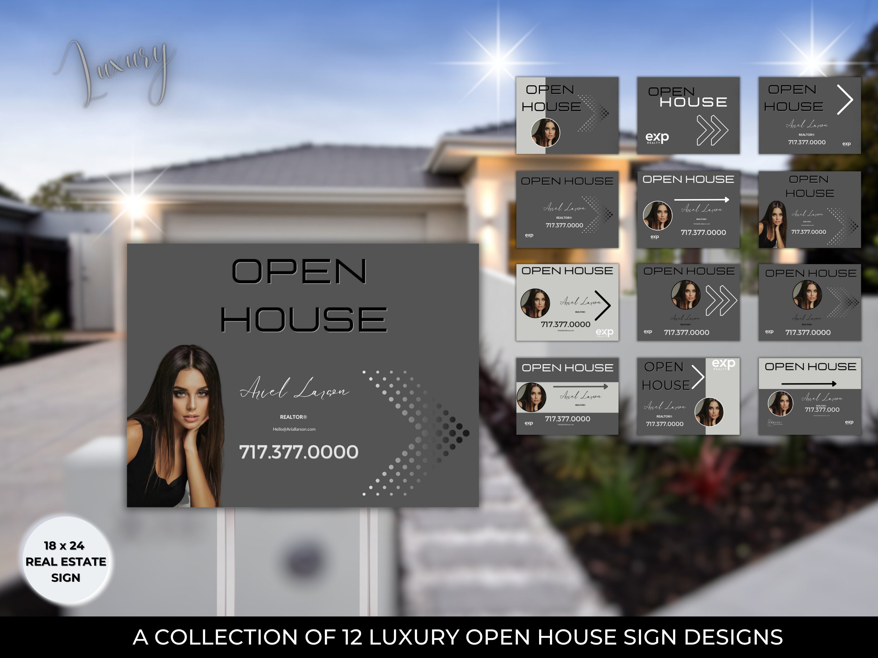 Moder Luxury Open House Sign Yard Sign Bundle Realtor Open House Canva ...