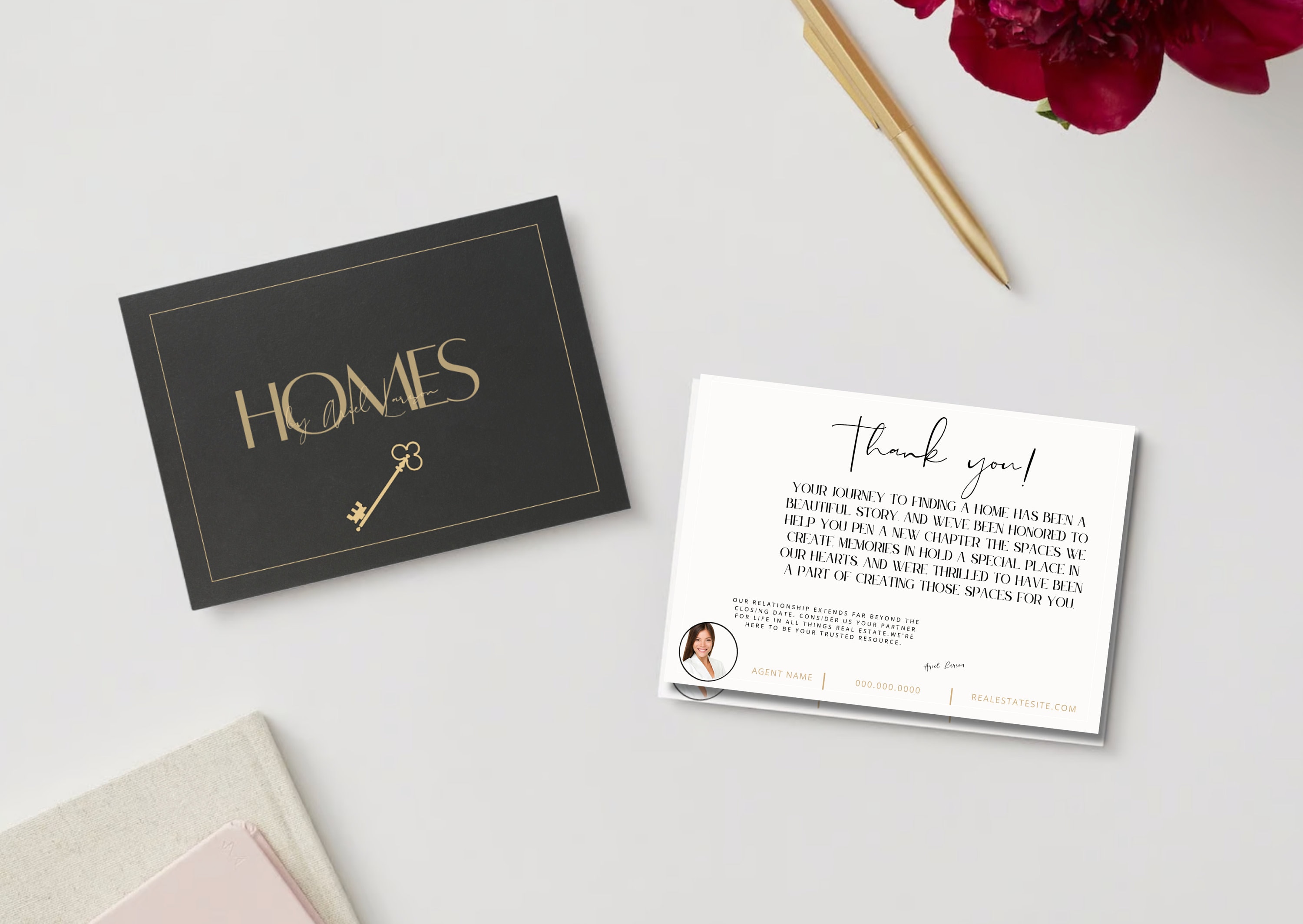 Realtor Thank You Card Set of 10/bundle Two-sided Print Thank You ...