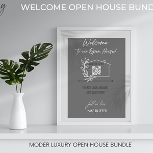 Welcome Sign for Open House Kit Open House Scan QR Code Editable ...