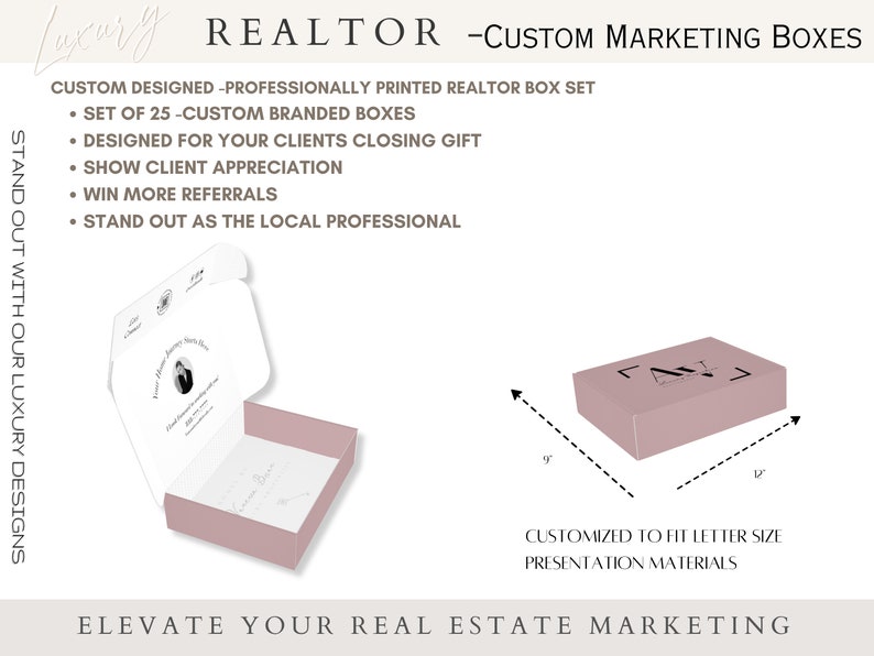 Realtor Custom Designed Marketing Boxes Set of 25 Custom Made Swag ...