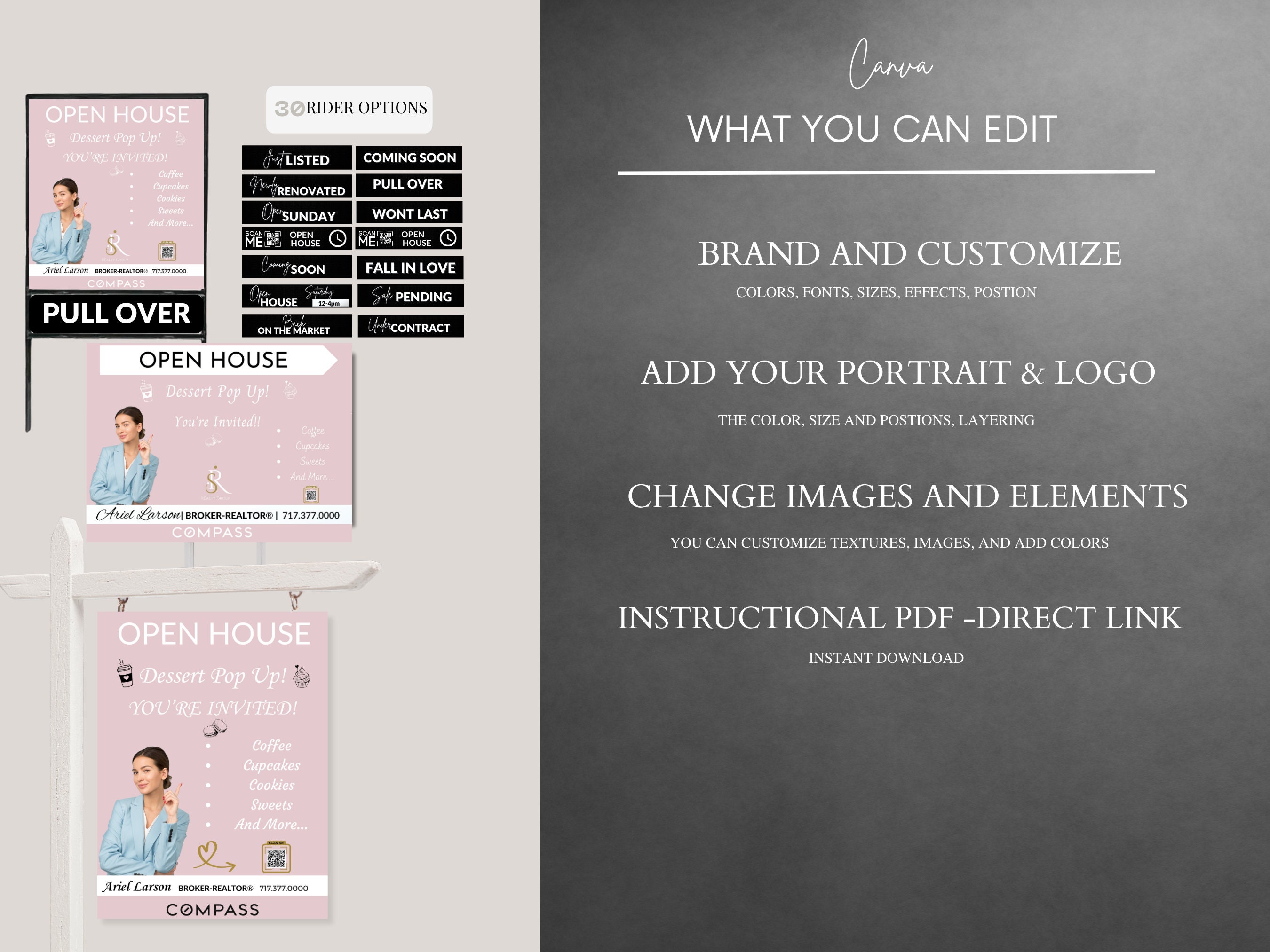 Dessert Pop up Open House Sign Bundle, Spring Open House Collection ...