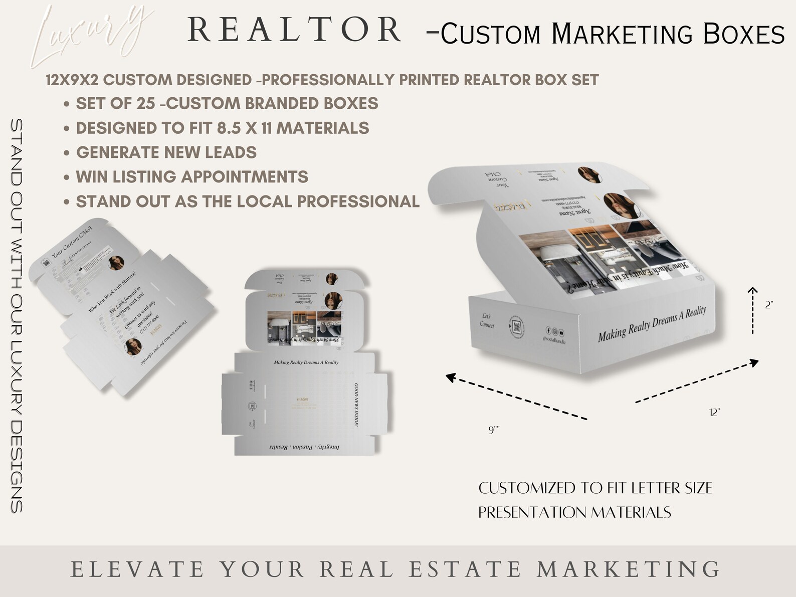 Real Estate Agent Marketing, Set of 25 Custom Made Presentation Boxes ...