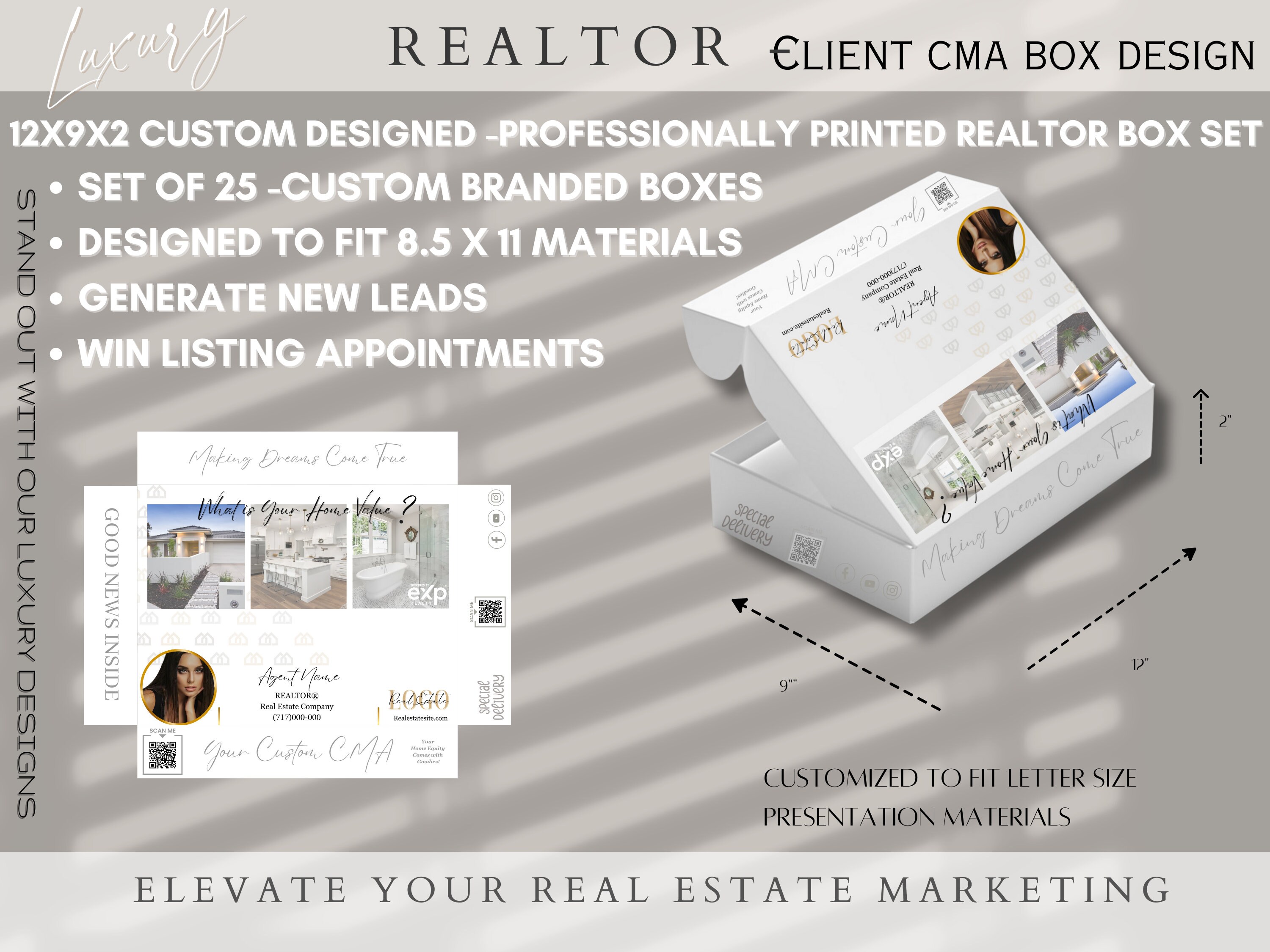Real Estate Agent Farming Boxes, Set of 25 Custom Made Marketing Boxes ...