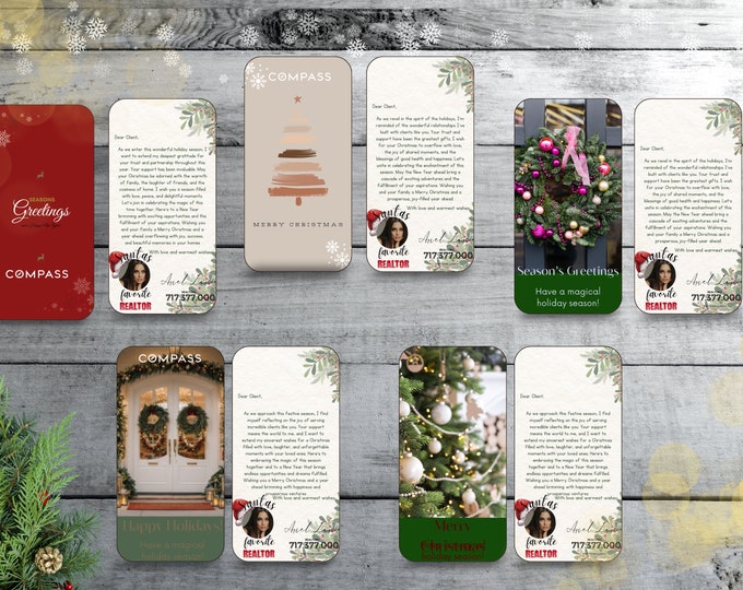 Set of Wishing You a Magical Holiday Season Greeting Cards Envelopes ...
