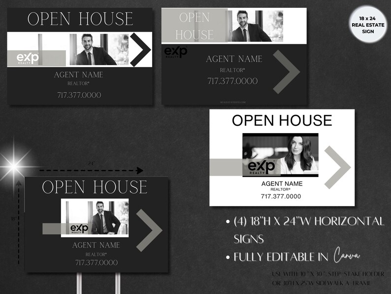 Modern Luxury Open House Yard Sign Bundle Realtor Open House Sign Open ...