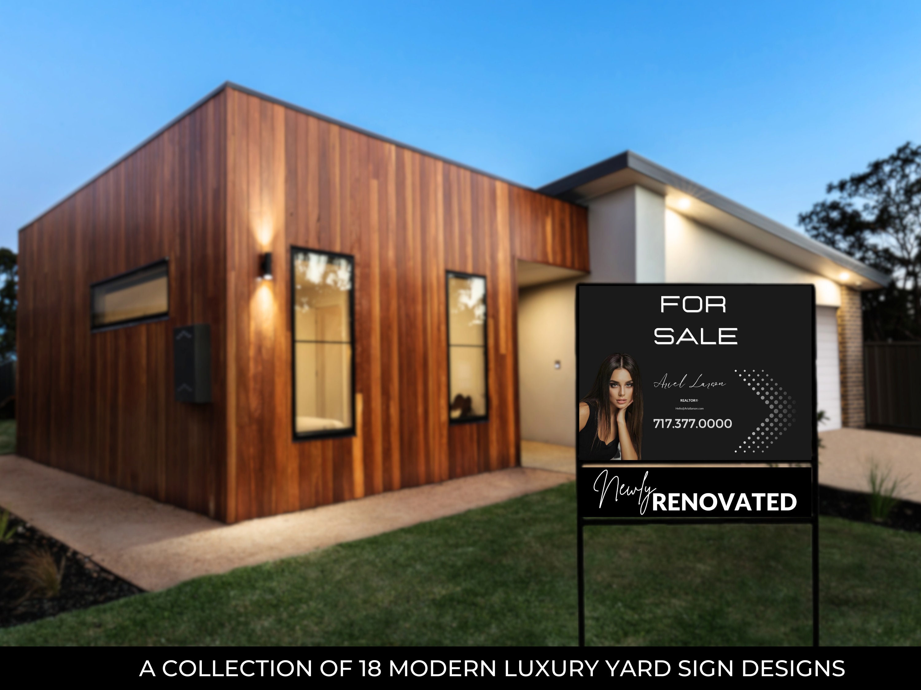 Real Estate Luxury Listing Yard Sign Bundle Open House for Sale Canva ...