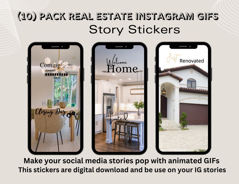 10 Pack of Real Estate Instagram Gifs, Real Estate Digital Instagram ...