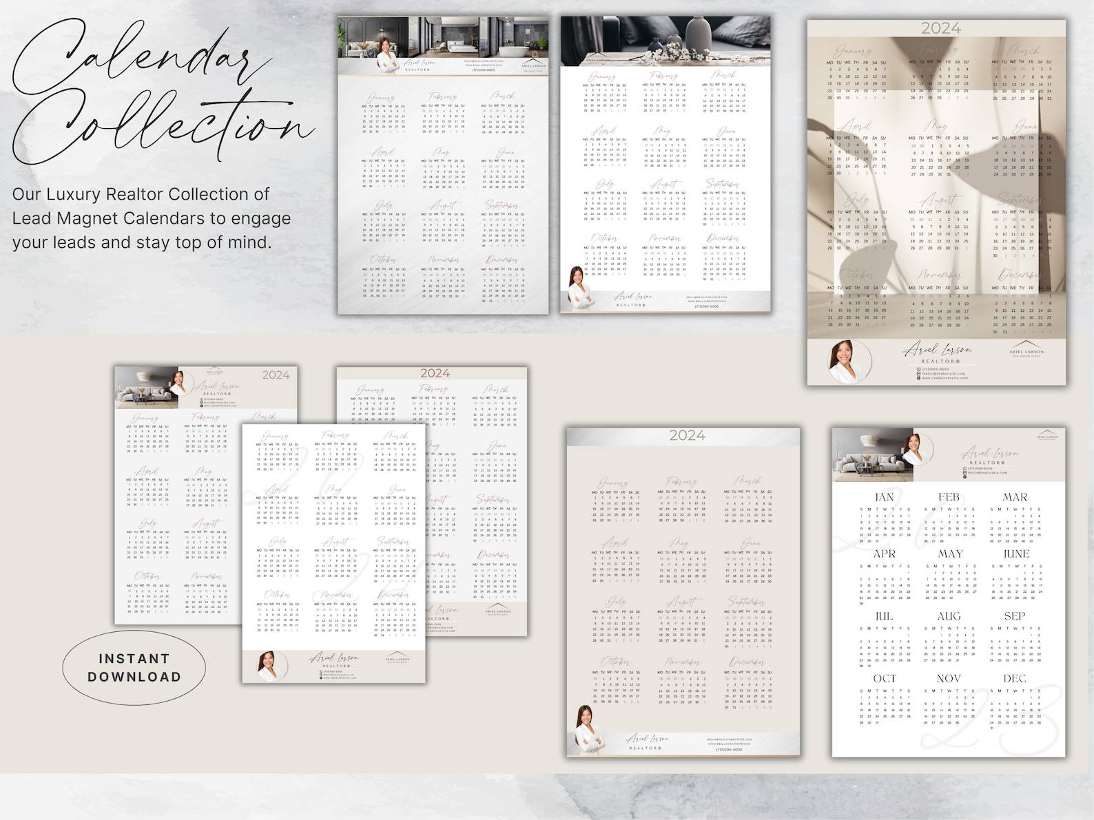 Luxury Realtor Calendar Template, Lead Magnet, Canva Editable (PDF) - Etsy