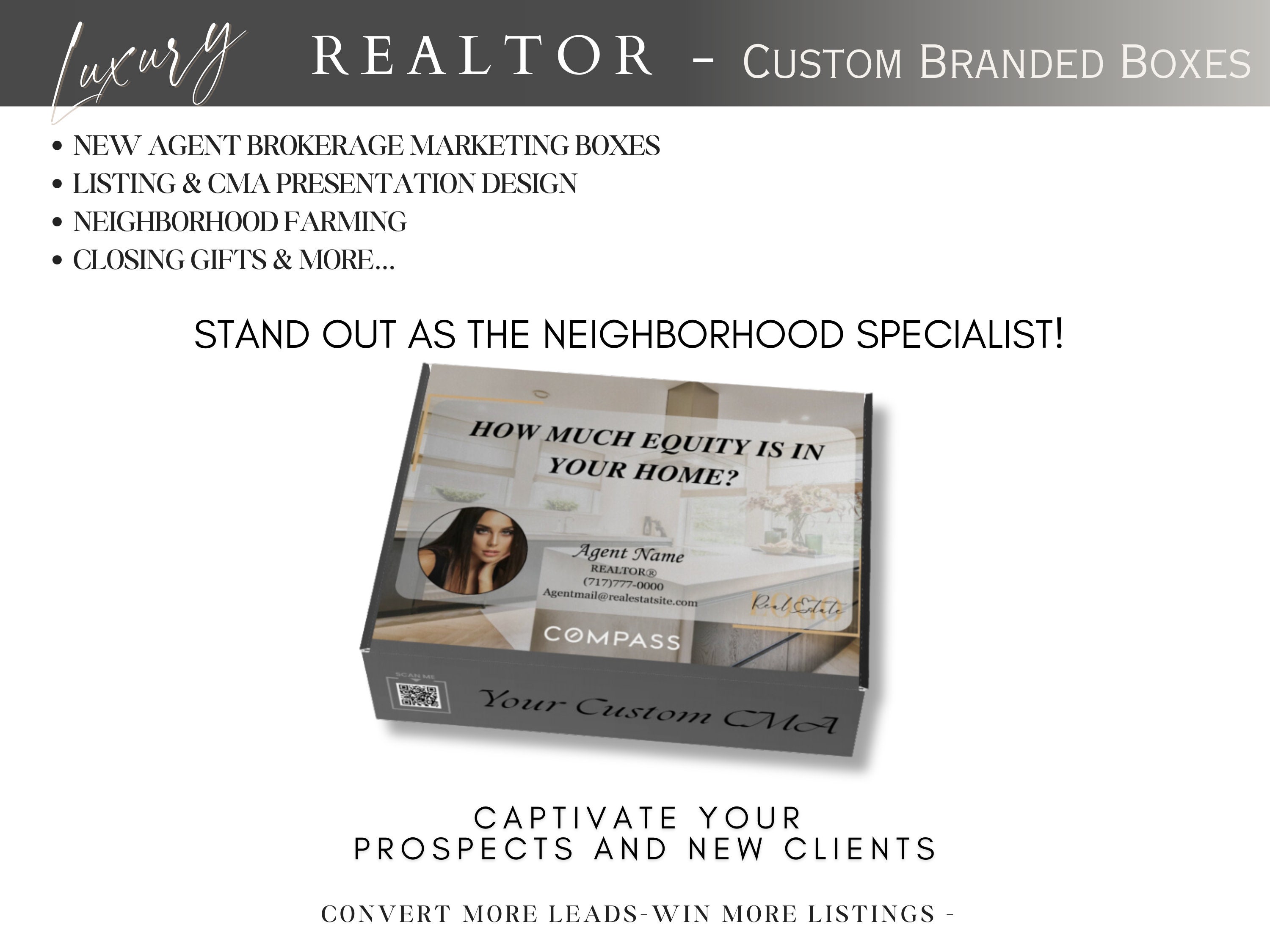 Realtor Listing Presentation Equity Box, Custom Cma Box, Real Estate ...