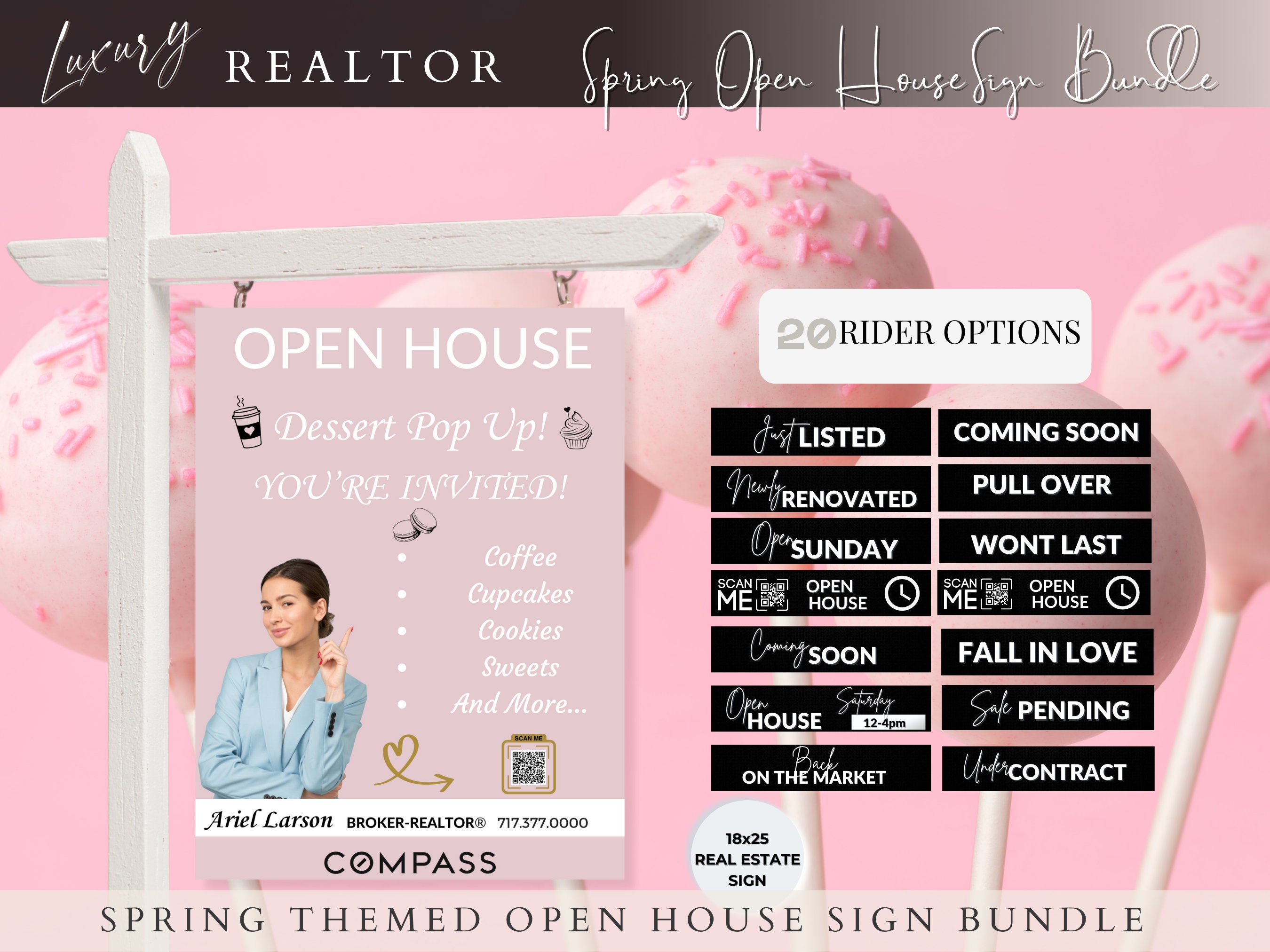 Dessert Pop up Open House Sign Bundle, Spring Open House Collection ...