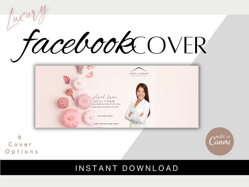 Fall Realtor Facebook Cover Photos, Luxury Canva Template - Etsy