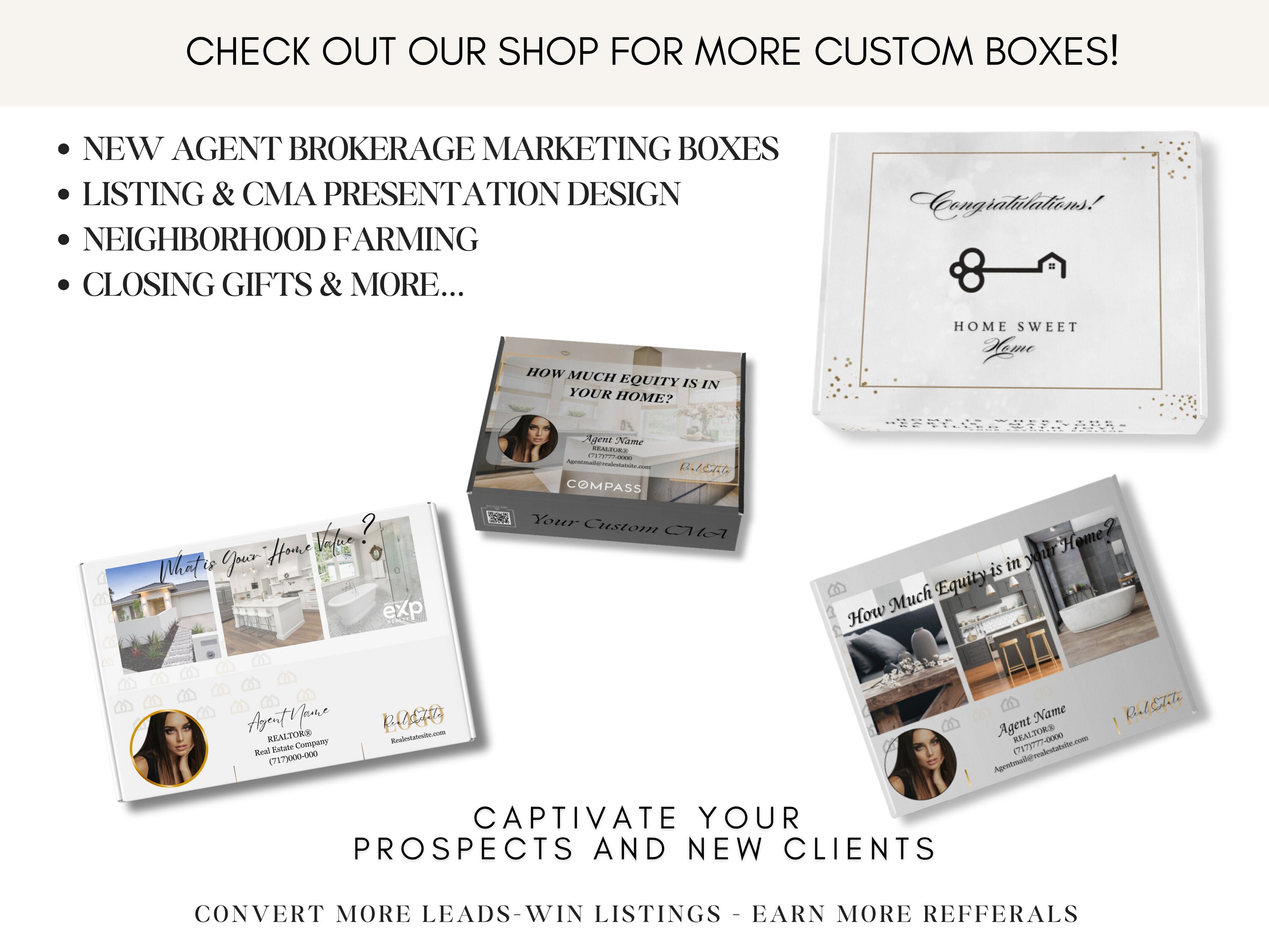 Real Estate Custom Printed Closing Gift Set of 25 Boxes, Buyer Client ...