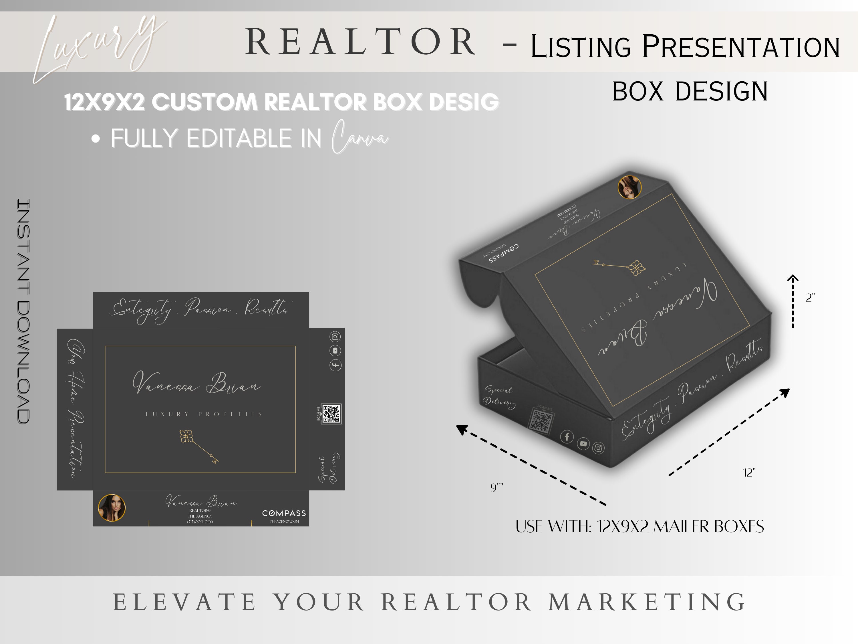 Realtor Box Design for Luxury Listing Presentation Neighborhood Farming ...