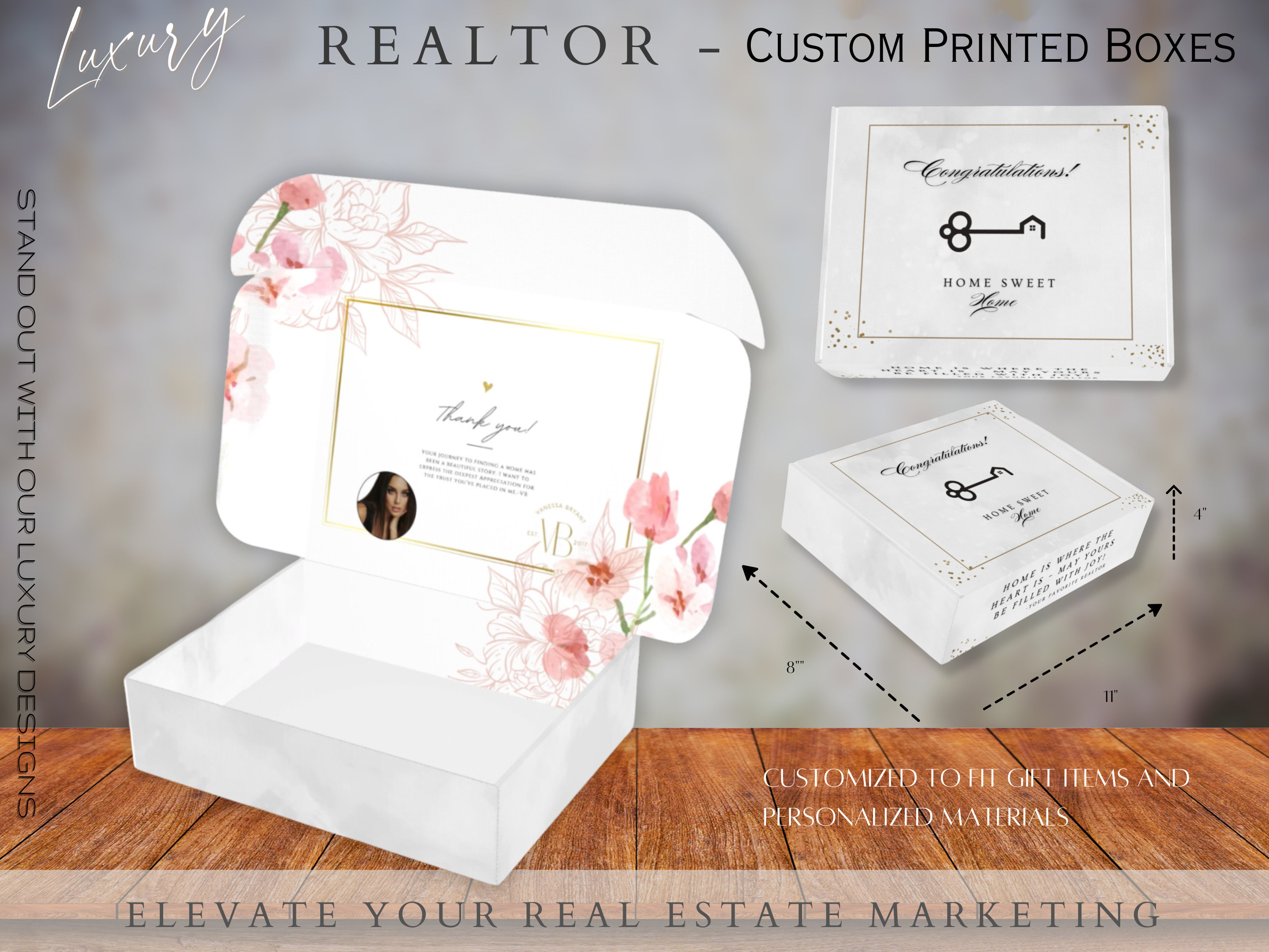 Real Estate Custom Printed Closing Gift Set of 25 Boxes, Buyer Client ...