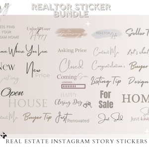 Real Estate Instagram Story Sticker Bundle Real Estate Social Media ...