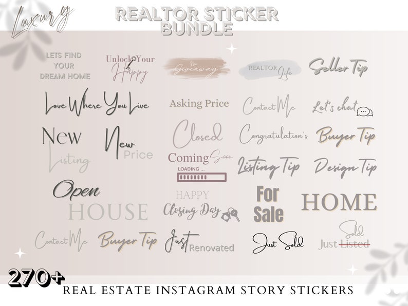 Real Estate Instagram Story Sticker Bundle Real Estate Social Media ...