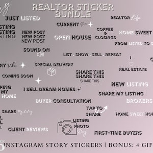 Instagram Realtor Sticker Bundle Gifs Real Estate Animated Stickers ...