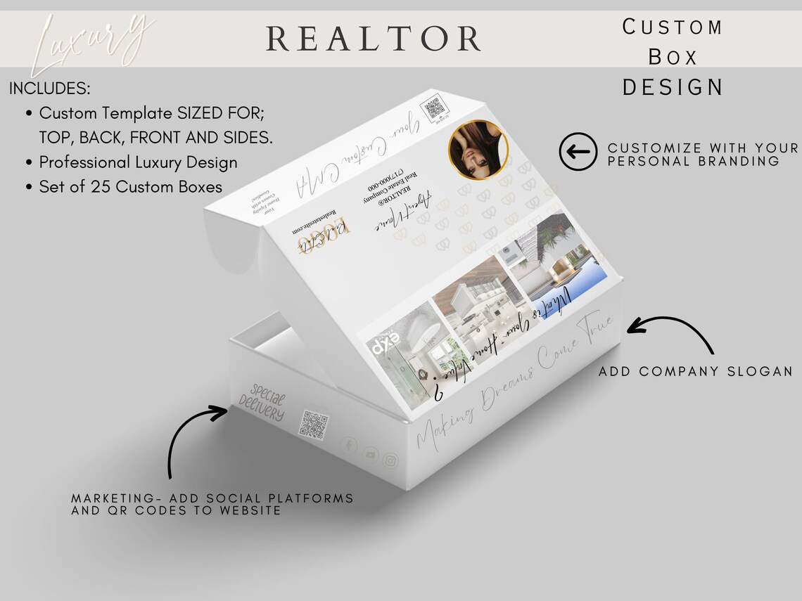 Real Estate Agent Farming Boxes, Set of 25 Custom Made Marketing Boxes ...
