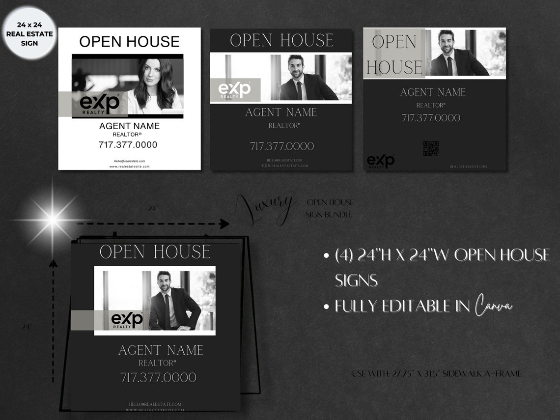 Modern Luxury Open House Yard Sign Bundle Realtor Open House Sign Open ...