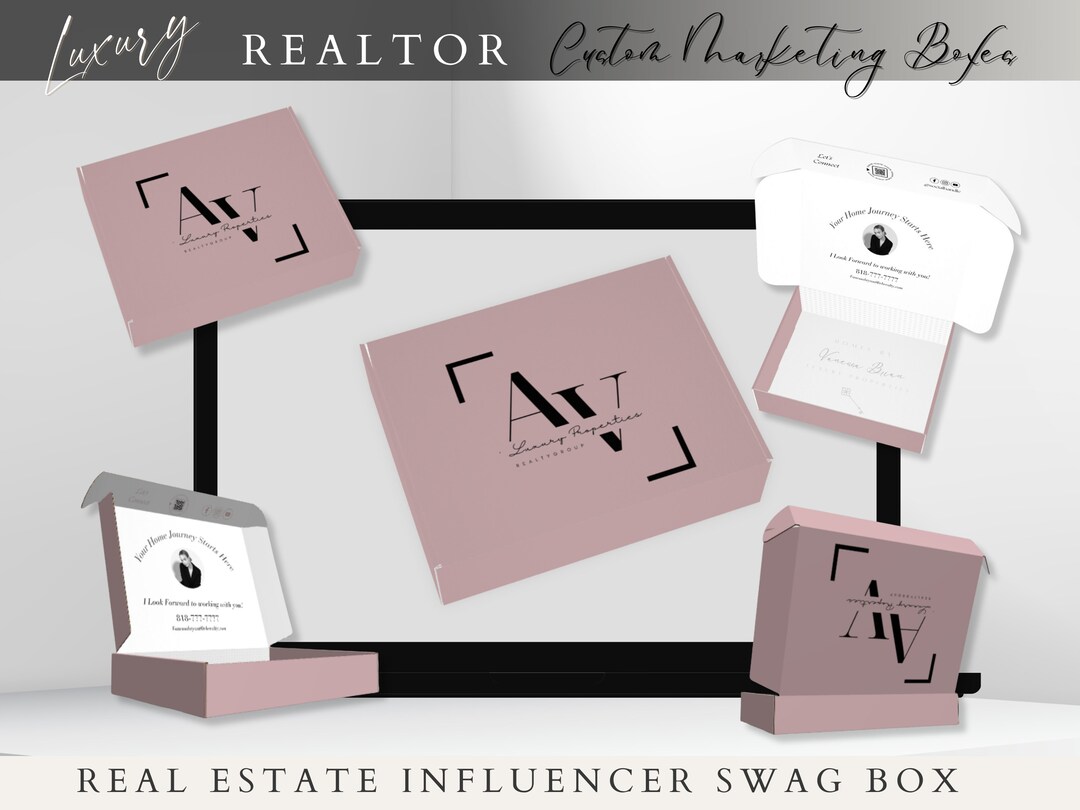Realtor Custom Designed Marketing Boxes Set of 25 Custom Made Swag ...
