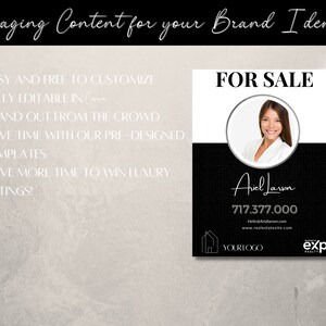 Real Estate Yard Sign Template, for Sale Sign, Luxury Property Sign ...
