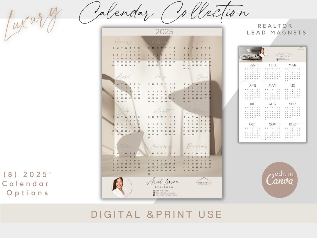 2025 Luxury Realtor Lead Magnet Calendar Collection, Lead Magnet ...