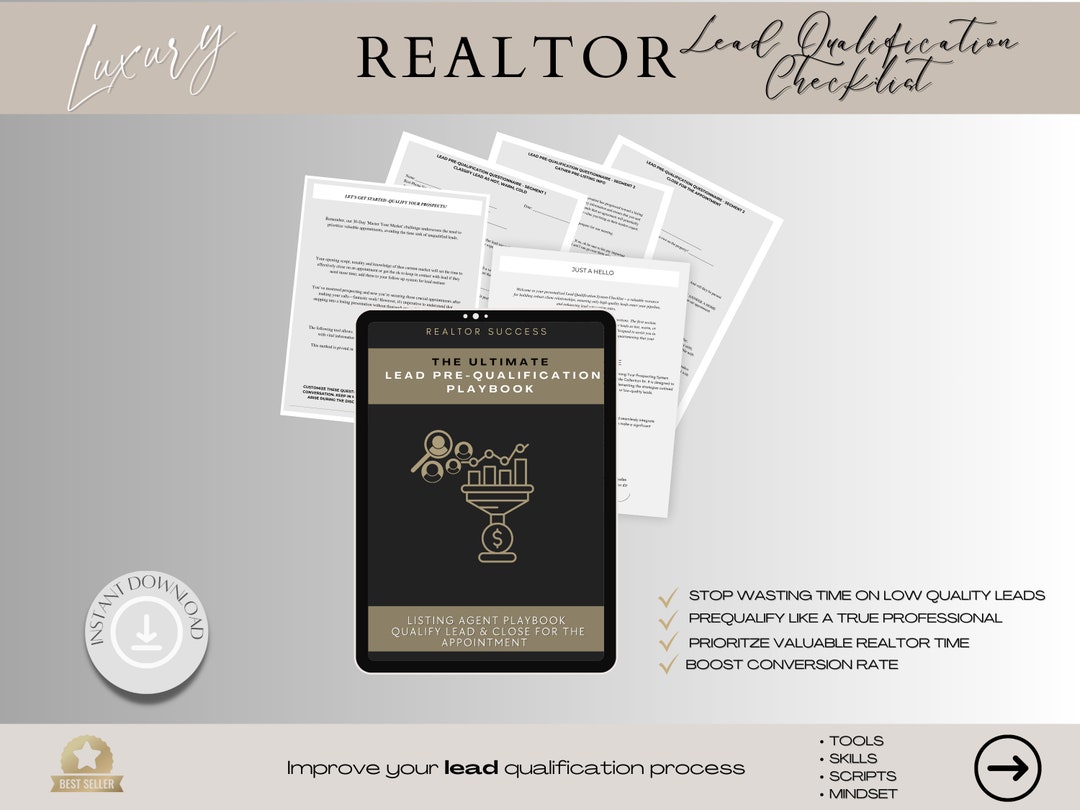 Real Estate Lead Qualification Checklist Seller Consultation Form ...