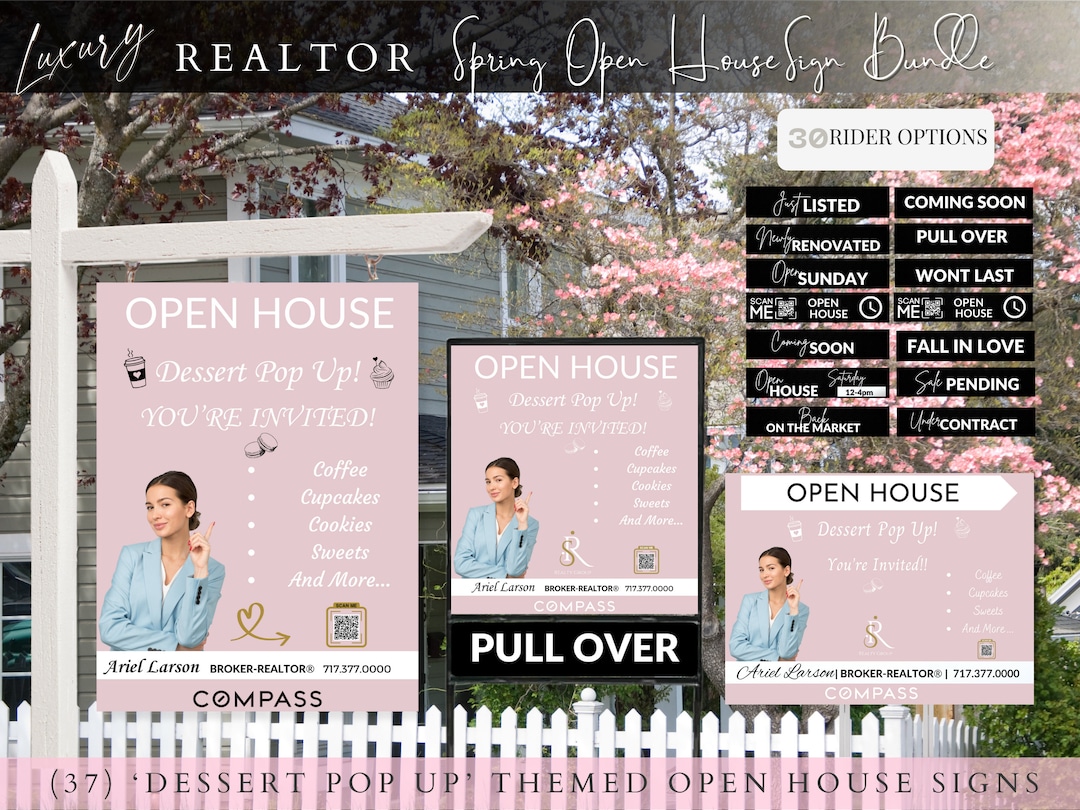 Dessert Pop up Open House Sign Bundle, Spring Open House Collection ...