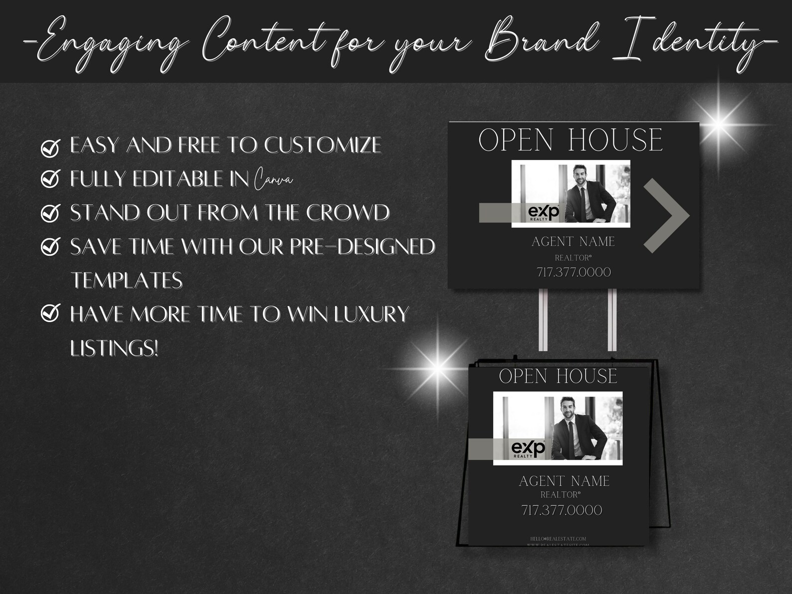 Modern Luxury Open House Yard Sign Bundle Realtor Open House Sign Open ...