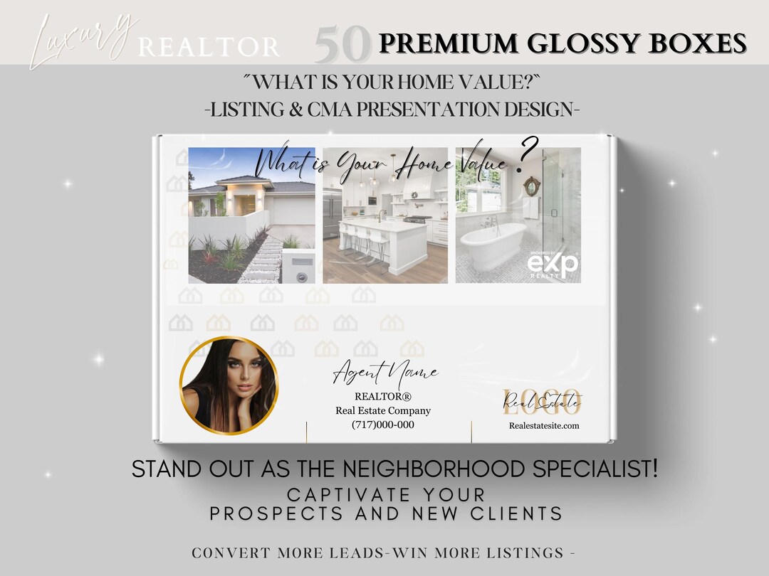 50 Full Color Glossy Mailer Box Realtor Boxes and Design for Custom CMA ...