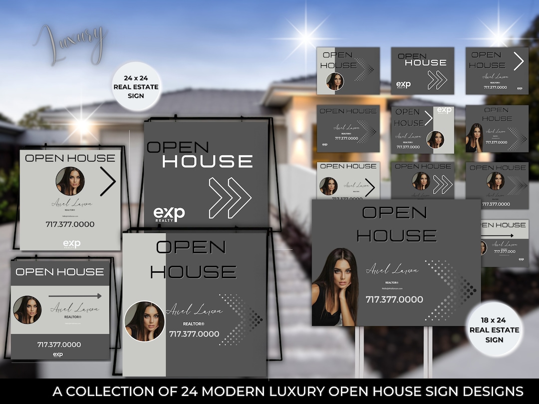 Eye Catching Open House Sign Bundle Luxury Open House Directional Signs ...