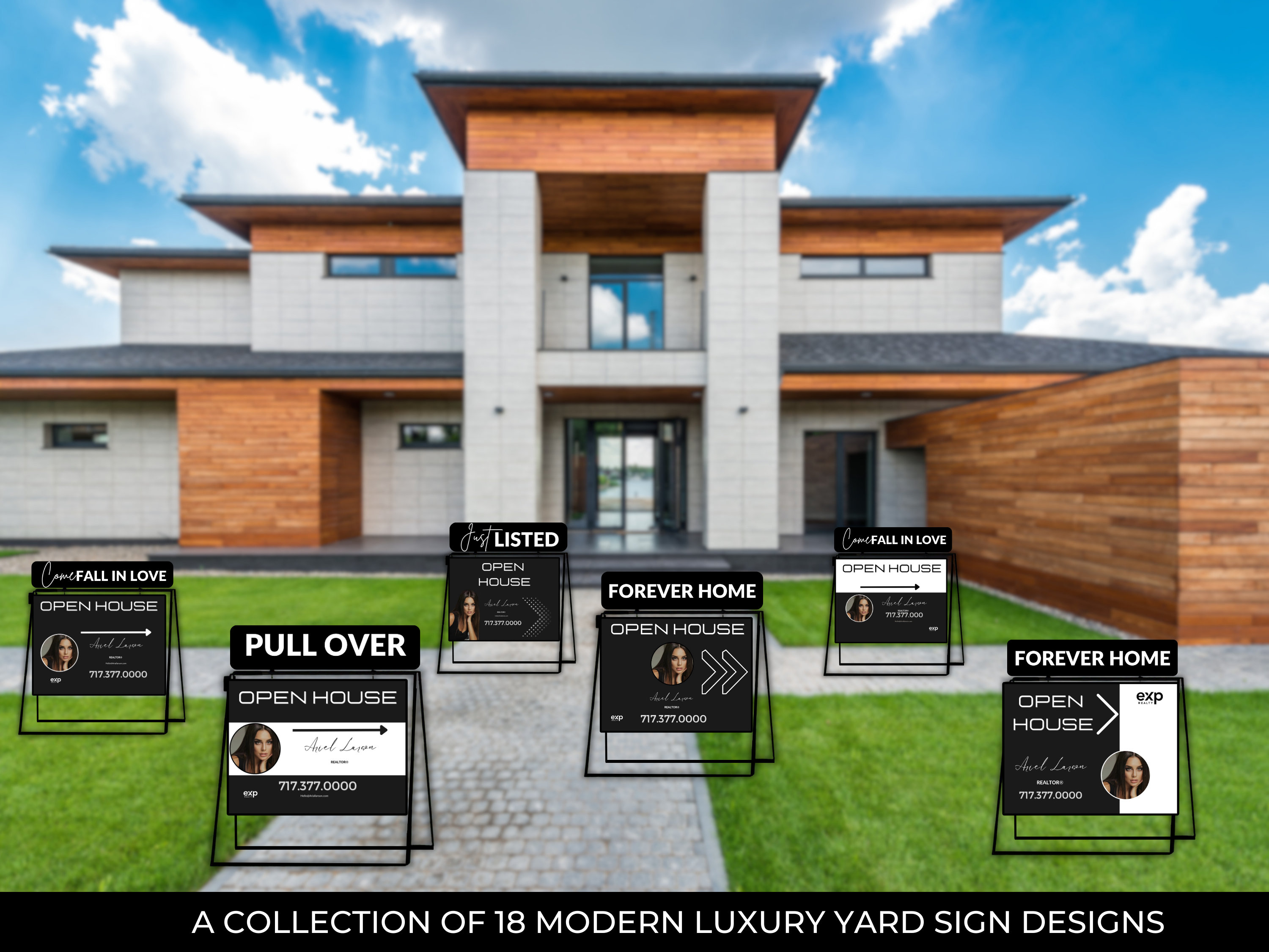 Luxury Real Estate, Yard Sign Bundle, Open House, for Sale Sign, Canva ...