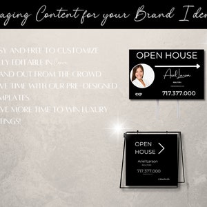 Modern Luxury Open House Yard Sign Bundle Open House Canva Templates ...