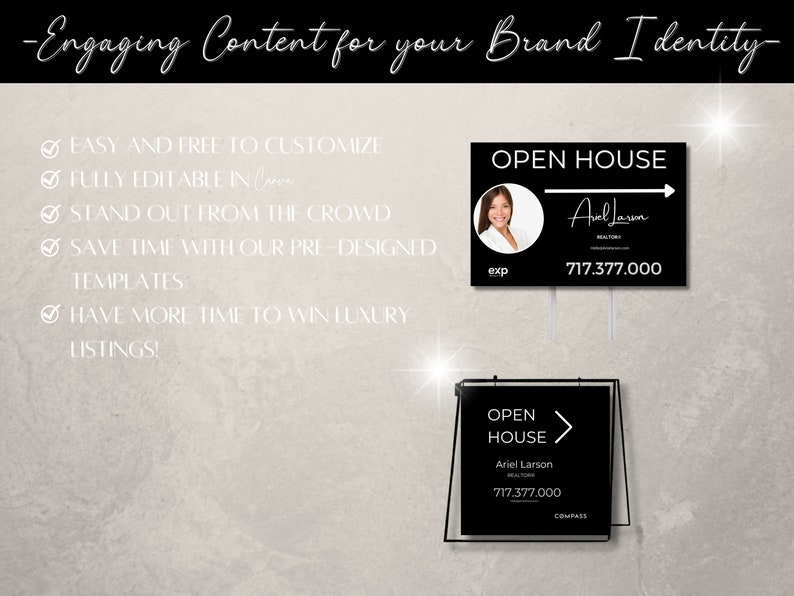 Luxury Open House Sign Canva Templates Real Estate Luxury Open House ...