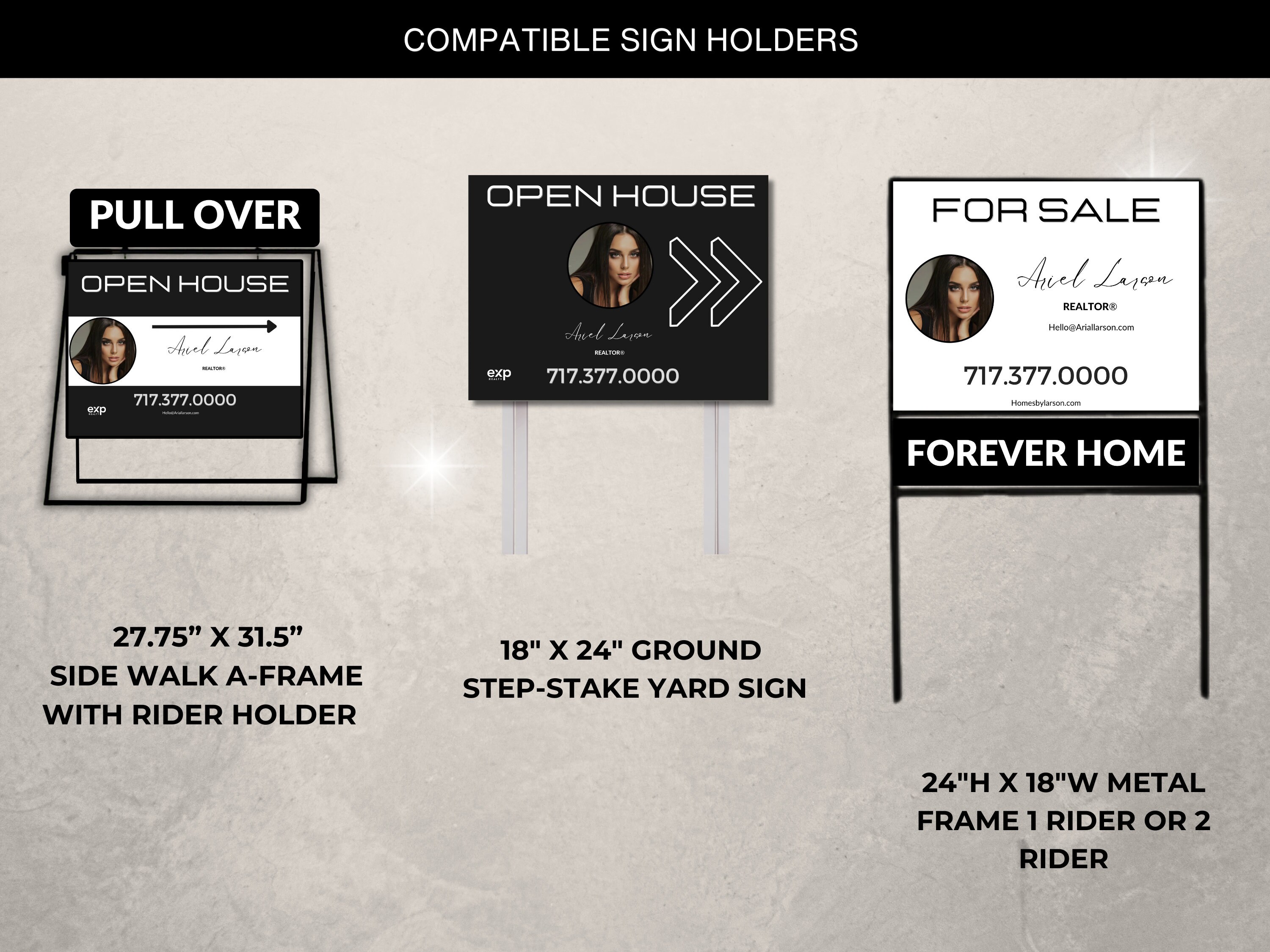 Real Estate Luxury Listing Yard Sign Bundle Open House for Sale Canva ...