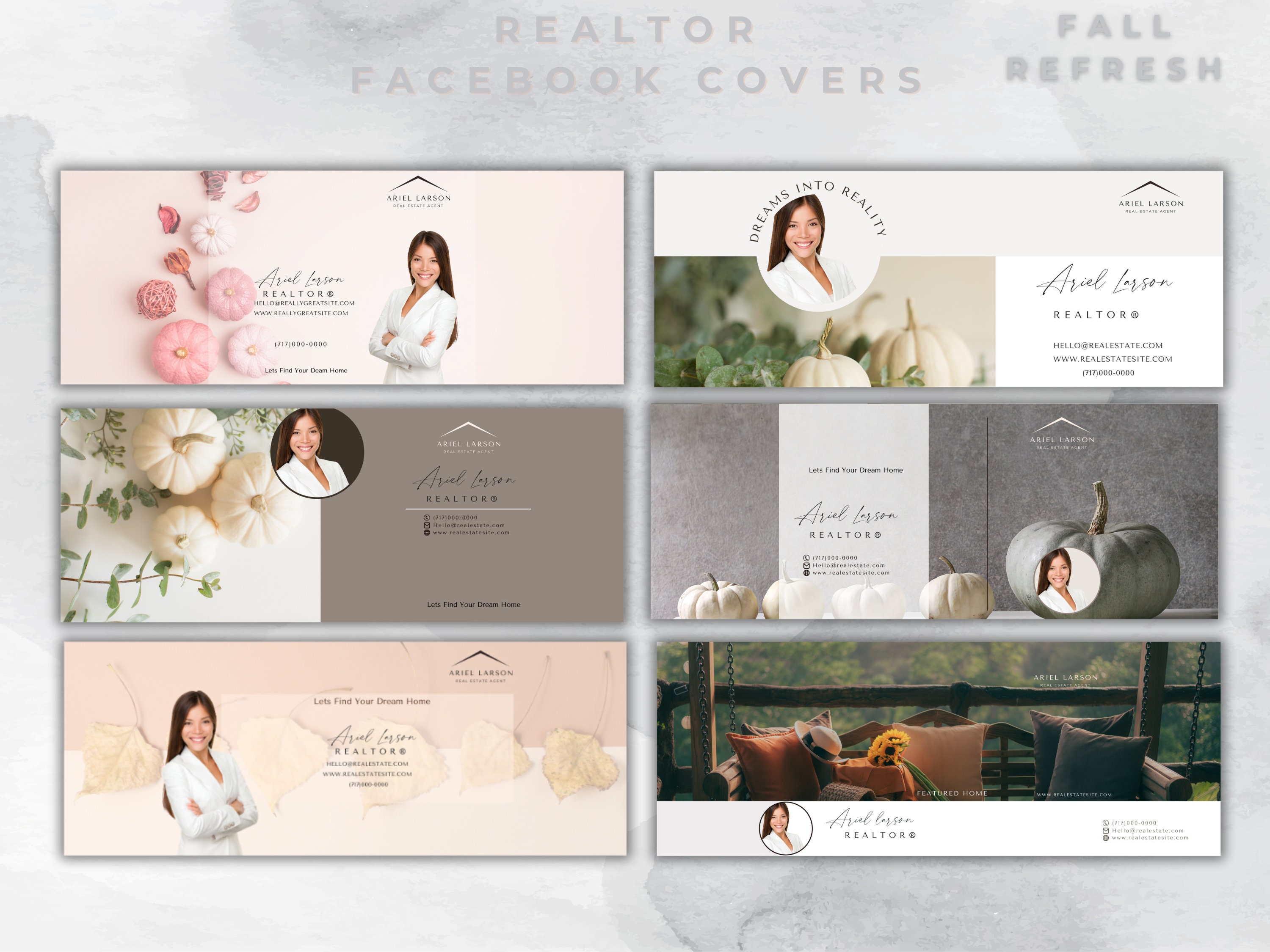 Fall Realtor Facebook Cover Photos, Luxury Canva Template - Etsy