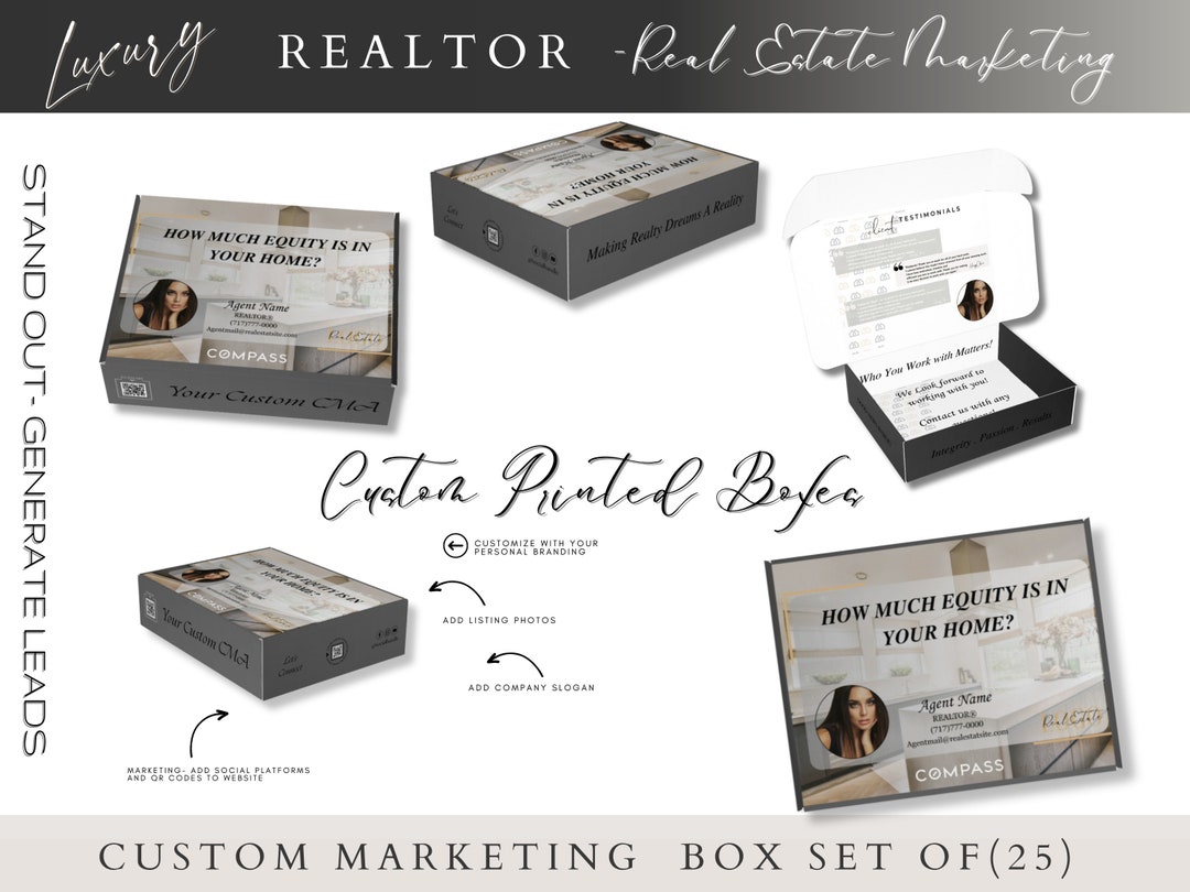 Realtor Listing Presentation Equity Box, Custom Cma Box, Real Estate Listing Marketing, Real ...