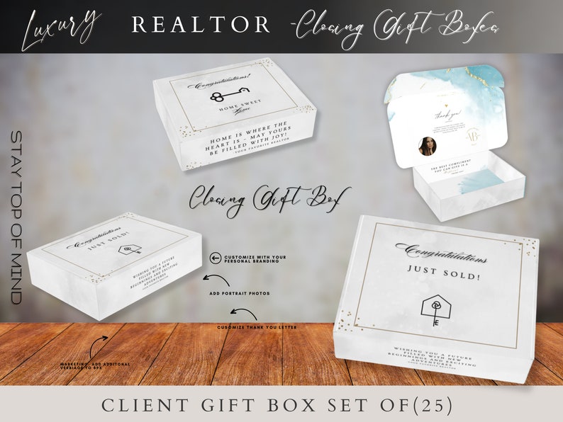 Just Sold Custom Realtor Gift Box Set of 25 Full Color Printed Boxes ...