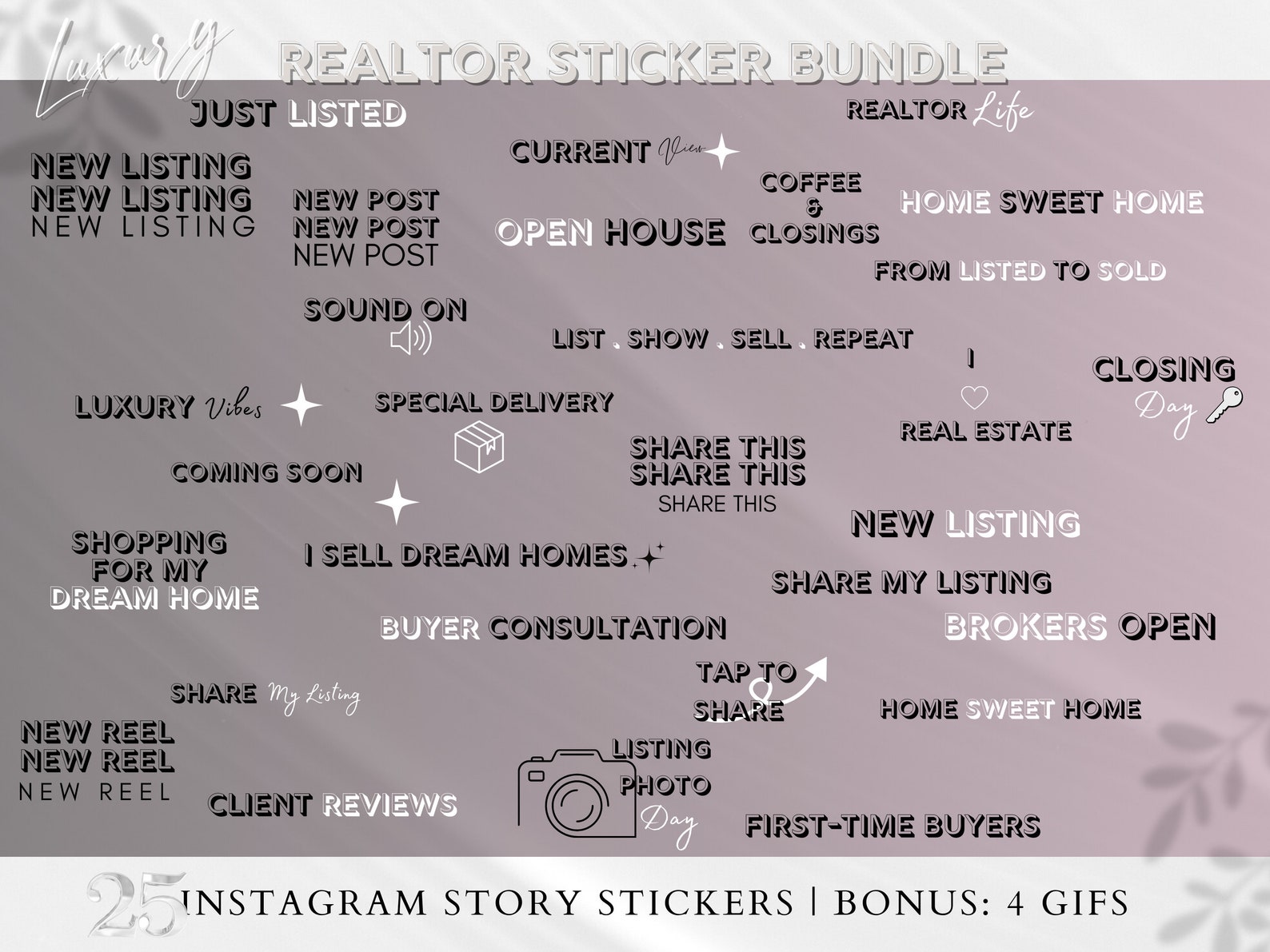 Instagram Realtor Sticker Bundle Gifs Real Estate Animated Stickers ...