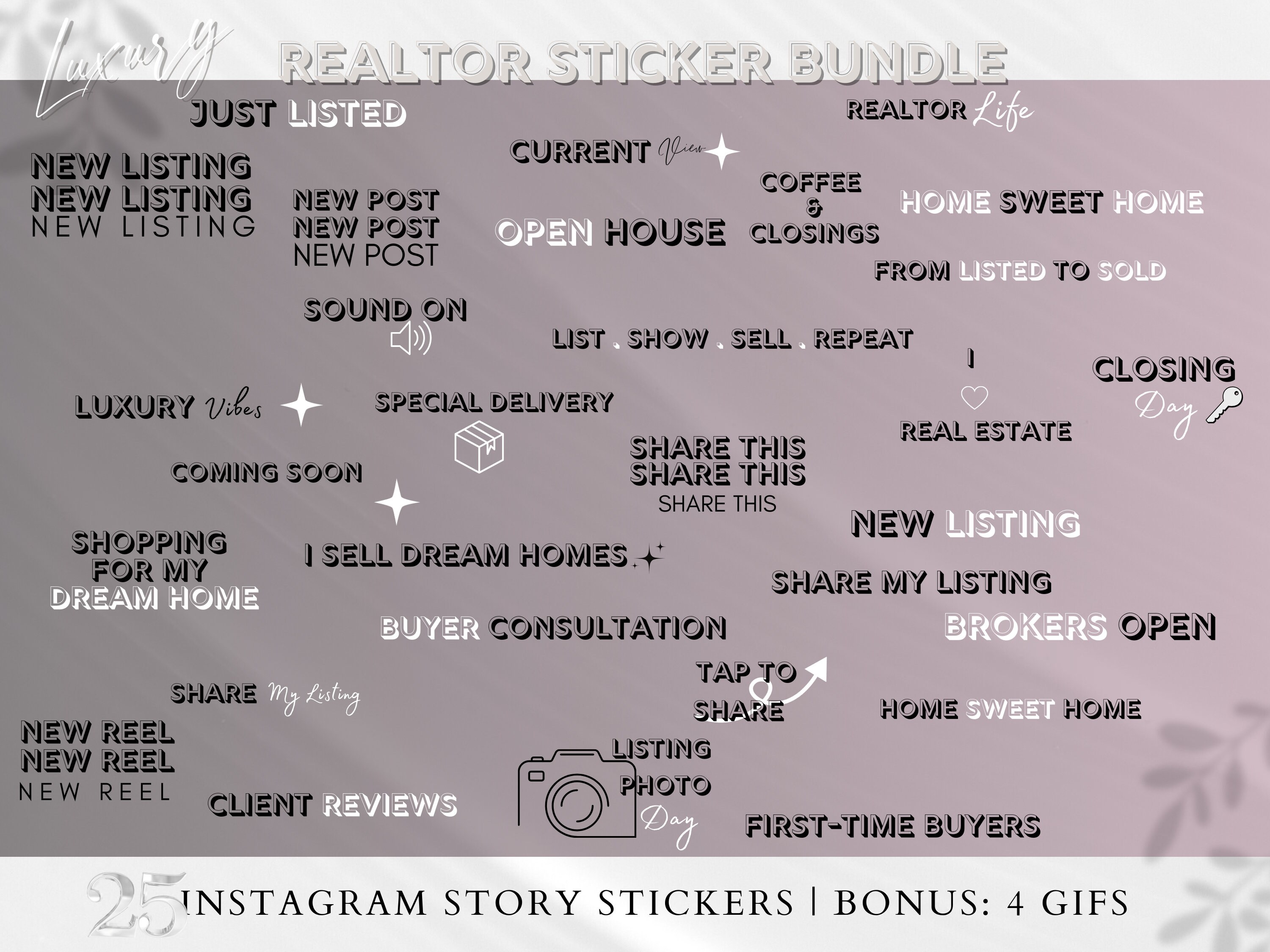 Realtor Social Media Sticker Bundle Gifs Real Estate Animated - Etsy