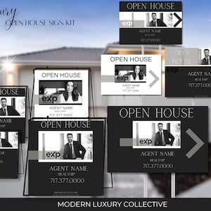 Modern Luxury Open House Yard Sign Bundle Realtor Open House Sign Open ...