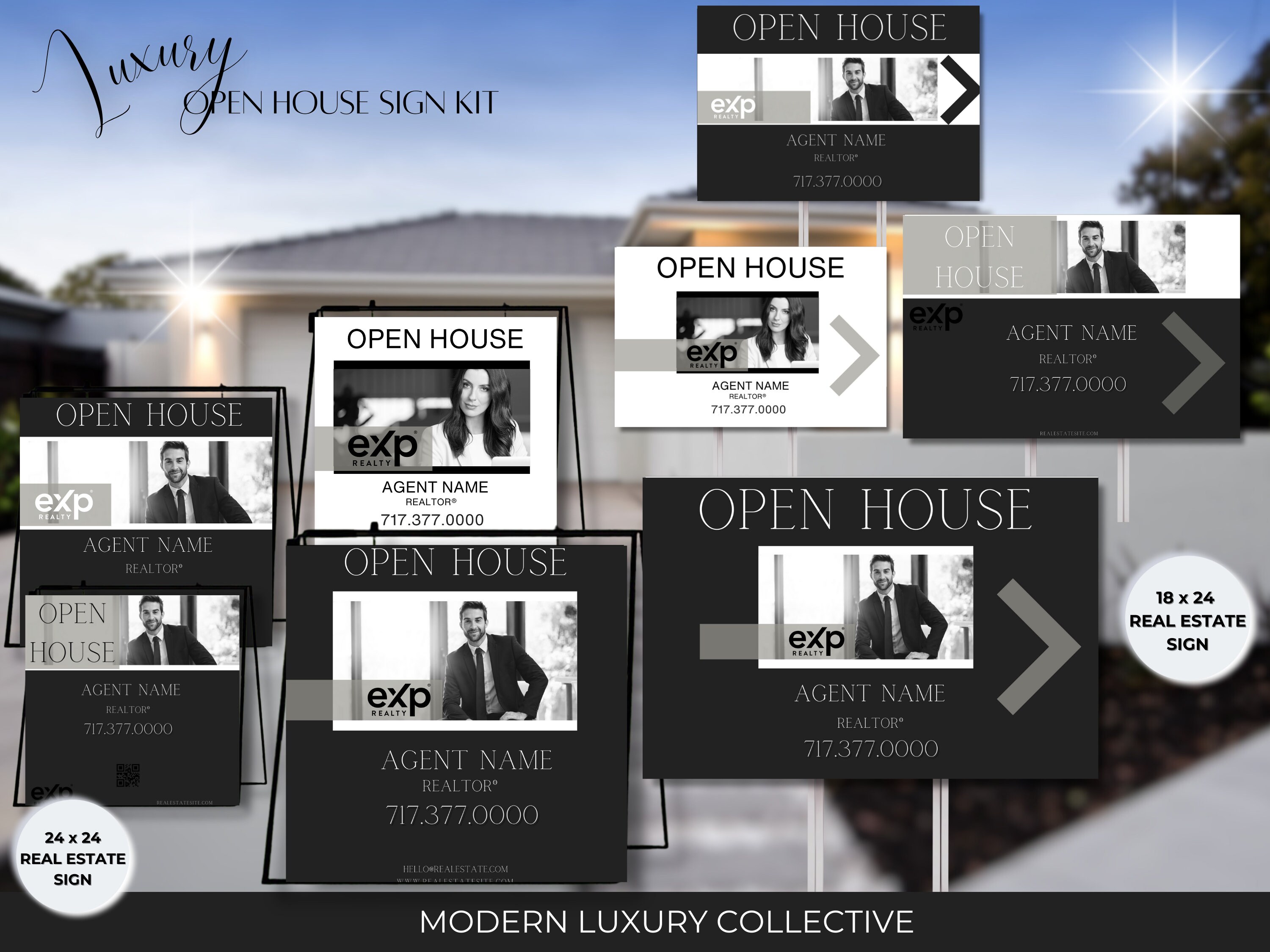 Modern Luxury Open House Yard Sign Bundle Realtor Open House Sign Open ...