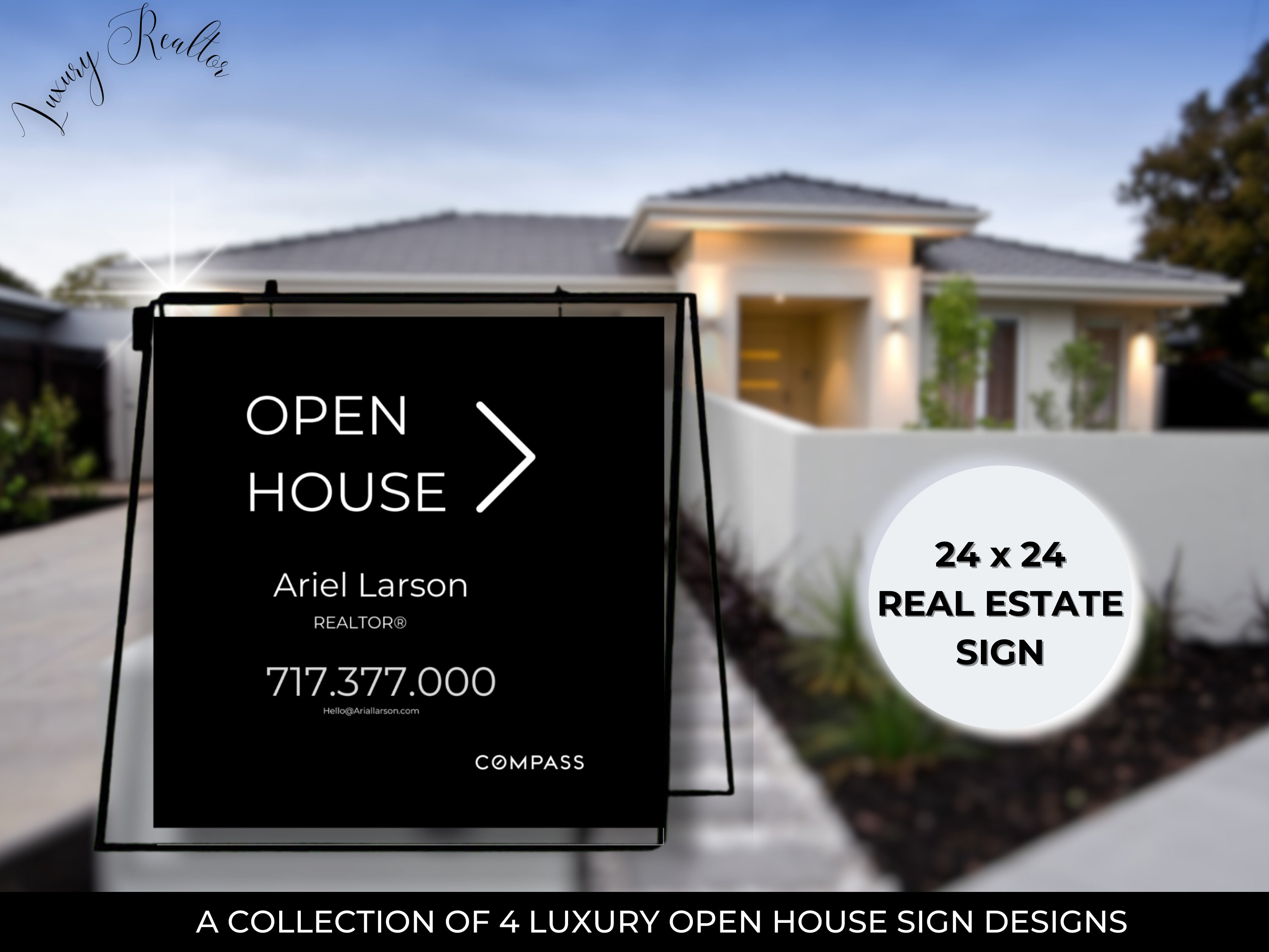 Open House Yard Sign, Luxury Real Estate Yard Sign, Realtor Marketing ...