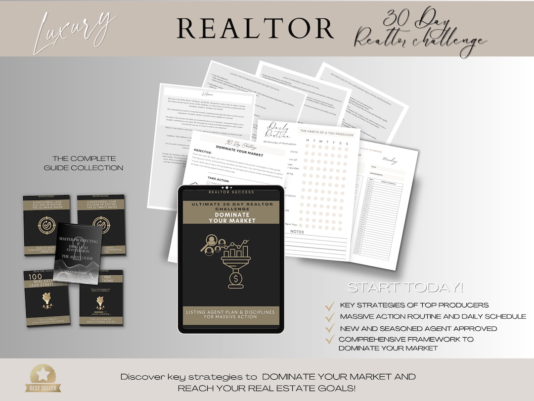 30-day Realtor Challenge Guide New Agent How to Business Plan Top ...