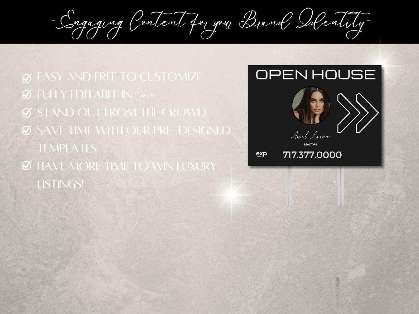 Modern Luxury Open House Yard Sign Bundle Open House Canva Templates ...