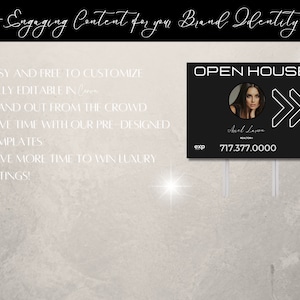 Modern Luxury Open House Yard Sign Bundle Open House Canva Templates ...