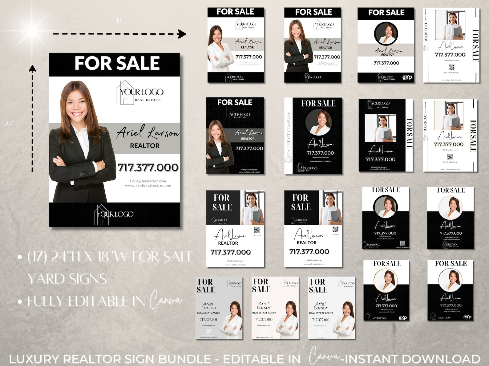 Real Estate Yard Sign Template, for Sale Sign, Luxury Property Sign ...