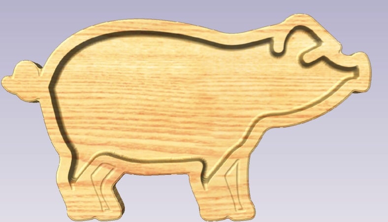 Deli Tray Files for Cnc and 3D Printer. Pig Serving Tray Cnc Router Stl ...