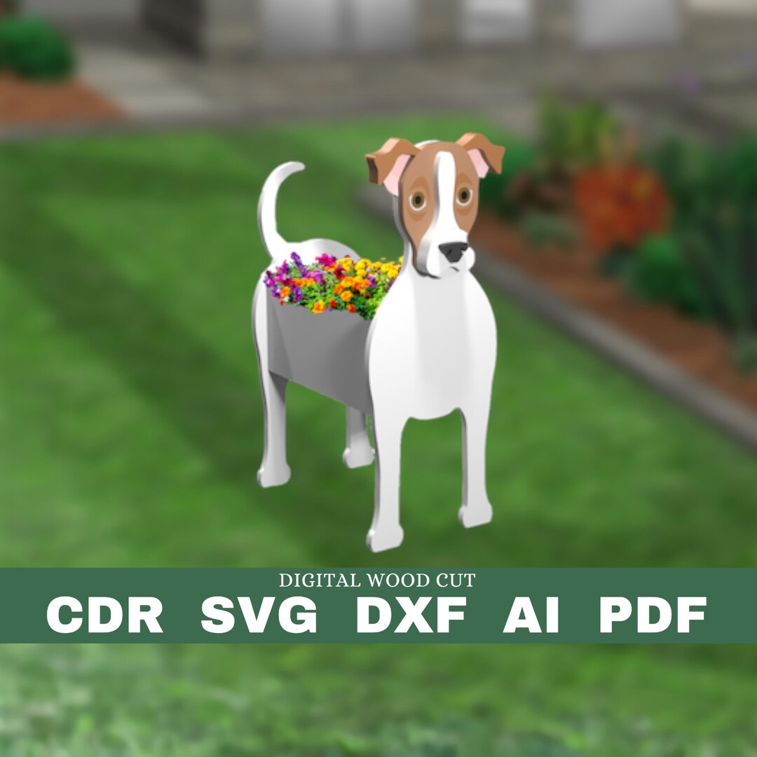Jack Russell Terrier Planter Pattern, Dog Wood Planter, DIY Garden ...