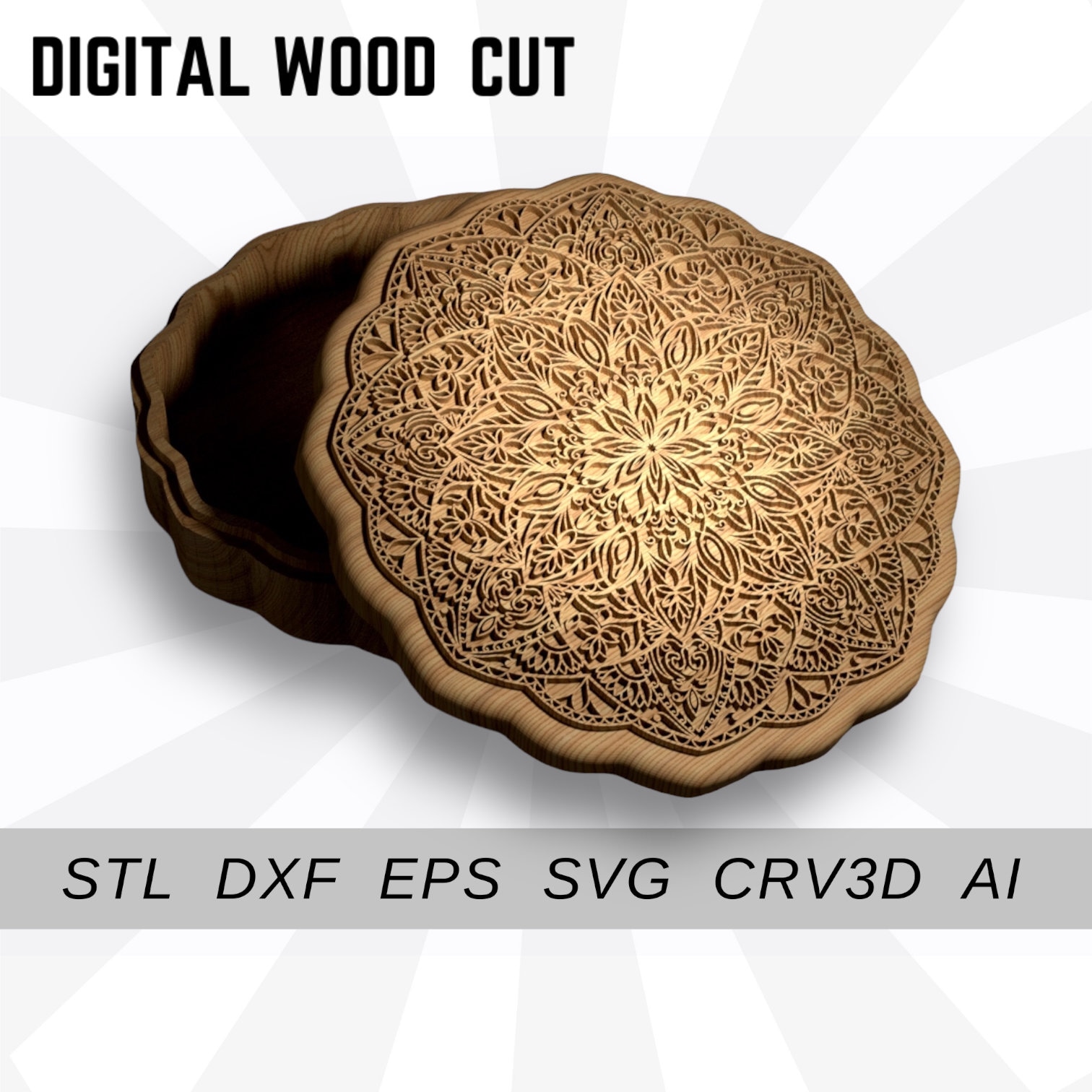 Mandala Box Files for CNC and 3D Printer. Jewellery Box Cnc Router STL ...